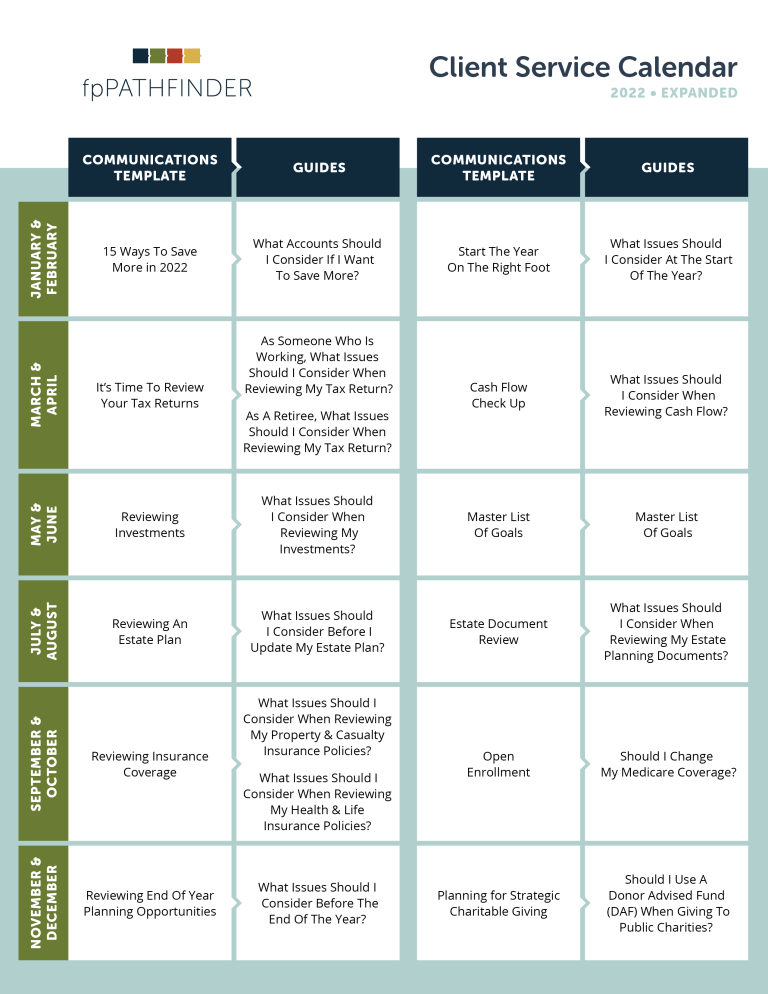 fpPathfinder | Registration | 2022 Expanded fpPathfinder Service Calendar